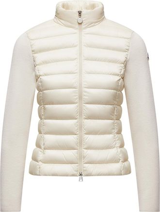 Moncler Moncler Padded Wool Zip-up Cardigan, Women, White, Size: Xs