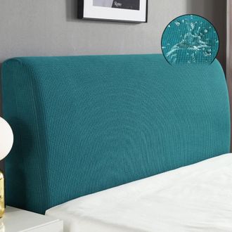 Generic wasserdichte einfarbige Bettkopfteil Bezug Stretch Schutzh&uuml;lle in voller Gr&ouml;&szlig;e weich und staubdicht ideal f&uuml;r Schlafzimmerdekoration Dunkelgr&uuml;n Volle 