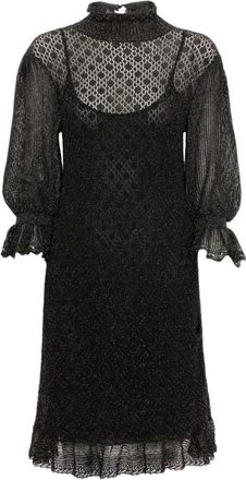 Chlo&eacute; Femme, Robes, Noir, Taille: 40 FR Ruffled Puff-Sleeve Mini Dress