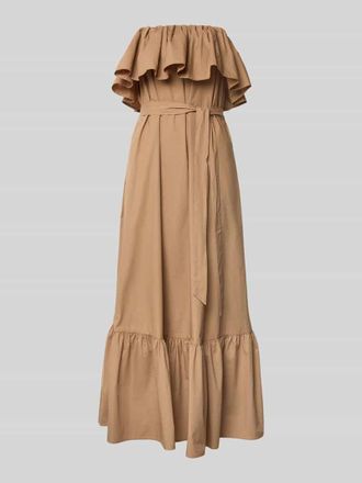 Essentiel Tailliertes Tr&auml;gerloses Kleid aus reiner Baumwolle
