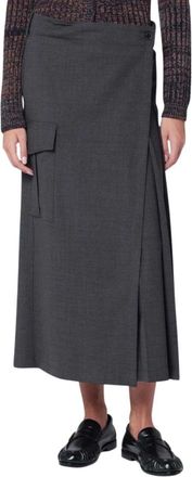 P.A.R.O.S.H. P.a.r.o.s.h., Femme, Jupes, Gris, Taille: 36 FR Jupe évasée anthracite