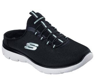 Skechers Sabot SKECHERS SUMMITS-SIMPLY SWEET, Damen, Gr. 35, schwarz, Textil, Schuhe Sabot, Freizeitschuh, Sommerschuh, Hausschuh mit weicher Innensohle