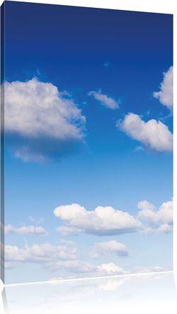 Pixxprint Wolken am blauen Himmel, Gr&ouml;&szlig;e: 60x40cm, Leinwandbild, fertig gespannt, Wandbild, Dekoration, Kunstdruck, kein Poster