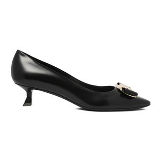 Ferragamo Schwarze Zelma Decollete mit Kitten Heel - - Shoes - Damen - Schwarzk - 40 EU