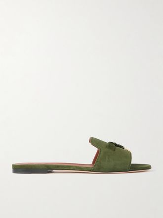 Loro Piana Claquettes En Daim Summer Charms - Vert
