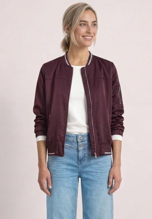 Street One Blouson STREET ONE, Damen, Gr. 34, lila (rustic rouge), Stoff, Obermaterial: 74% Viskose, 26% Polyester. Futter: 100% Polyester, unifarben, regular fi