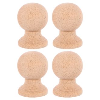 Pretyzoom Massive Holz Zierelemente 4 St&uuml;ck Unbehandelte R&ouml;mische S&auml;ulenaufs&auml;tze 6x4cm Dekorative Treppenpfostenkappen Bettpfostenkappen f&uuml;r Selbstgemacht M&ouml;bel