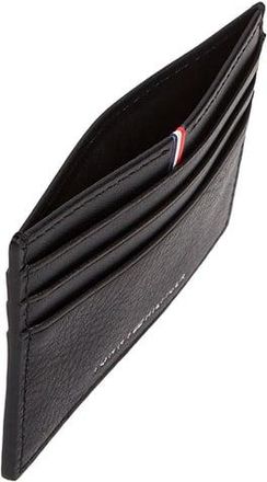 Tommy Hilfiger Porte-cartes grain&eacute; en cuir de vache