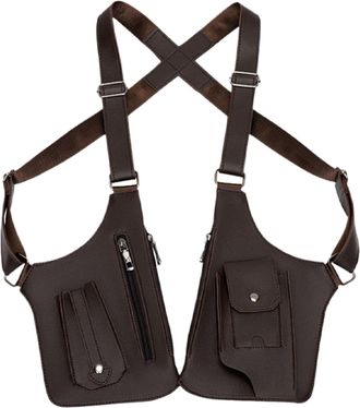 Generic Anti-Diebstahl-Tasche f&uuml;r Herren - Verstellbare Umh&auml;ngetasche aus Leder | Umh&auml;ngetasche aus PU mit Diebstahlschutz | Doppelte Umh&auml;ngetasche mit mehrer
