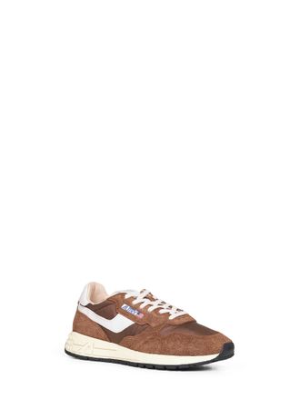 Autry Mens Sneakers Reelwind Low Brown Nylon Suede Trainers