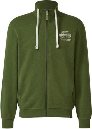 s.Oliver Sweatjacke Sweatshirt Jacke Sweatshirt-Jacke mit Flammgarnstruktur und Artwork