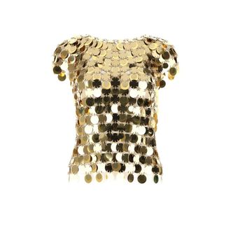 Paco Rabanne Gold Sparkle Discs Top - - Blouses & Shirts - Damen - Gelb - 2XS