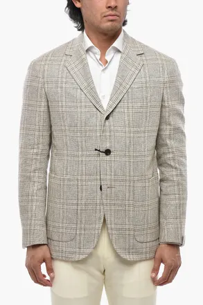 Corneliani CIRCLE ungef&uuml;tterter Blazer aus Wollmischung im District-Check Corneliani