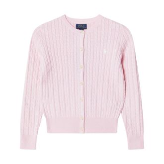 Polo Ralph Lauren Cardigan en coton torsad&eacute; - Femme - Pulls - Rose - Taille: 42 FR