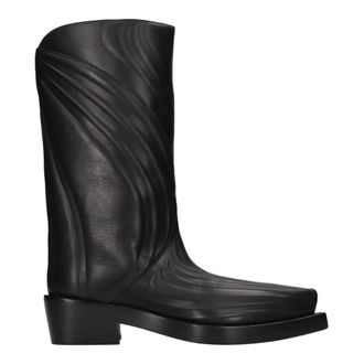 MUGLER Leder Texaner Stiefel - - Shoes - Damen - Schwarzk - 37 EU