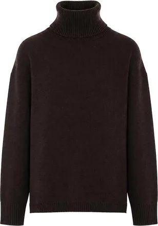 Allude Pull Col Roul&eacute; - Marron