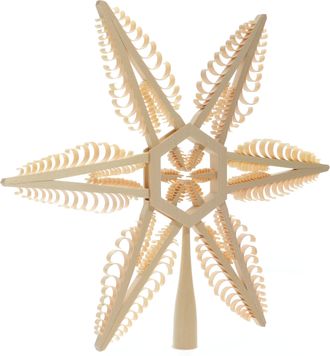 Rudolphs Schatzkiste Baumschmuck Christbaumspitze Mittig 6 Bäumchen BxHxT=33x33x1,5cm NEU Weihnachten Christbaum Baum Spitze Holzschmuck Holz Seiffen Erzgebirge Dekoration