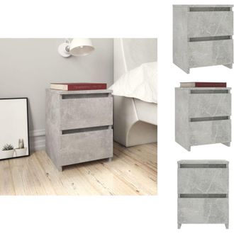 vidaXL Nachttisch Betongrau 30&times;30&times;40 cm Holzwerkstoff - Nachtisch - Nachttisch Grau - Beistelltisch - Wohnzimmerstil - Holzwerkstoff Tisch