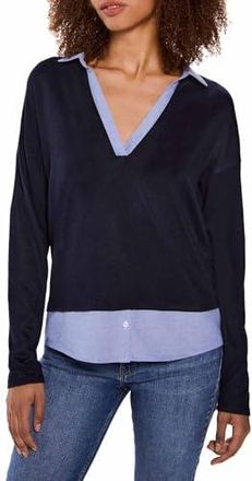 Springfield 1t.b.bimateria Camisa Tricot, Bleu foncé, M Femme
