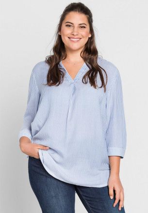 Sheego Klassische Bluse Tunika 3/4-Arm