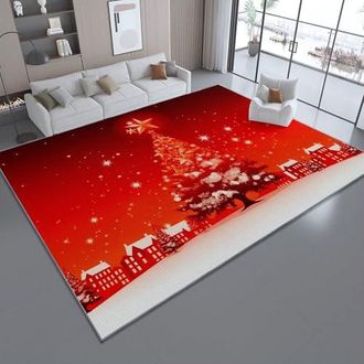Generic Tapis 120 x 180 cm D&eacute;coratif De D&eacute;corations De No&euml;l De Dessin Anim&eacute;, Tapis De Chambre &agrave; Coucher antid&eacute;rapant Poil Court - pour Salon Chambre &agrave; Coucher