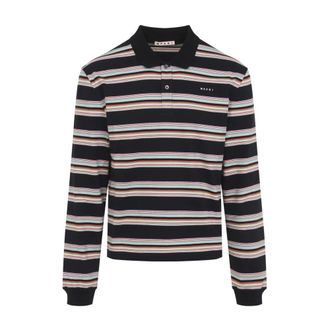 Marni Langarm Piqu&eacute;-Polo aus Baumwolle - - Tops - Herren - Mehrfarbig - XL