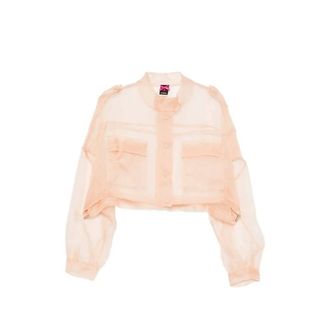 Pinko Cropped Jacke aus Organzaseide - - Blouses & Shirts - Damen - Rosa - S