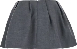 Shushu/Tong Wool Blend Pleated Mini Skirt - Gray