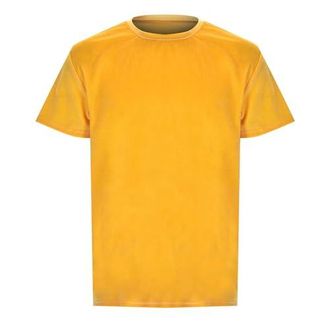Generic T-shirts hommes velours velours mode hip-hop slim simple manches courtes, jaune, 3XL