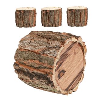 IFUNDOM 4 St&uuml;ck Kleine Blument&ouml;pfe Rinde Rustikal Pflanzk&uuml;bel f&uuml;r Balkon und Innenbereich