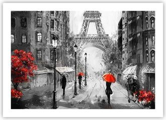 Arttor Wandposter Art Prints 70x50cm Poster ohne Rahmen Paris Stadt Zuhause K&uuml;che Wanddeko Bild Wand Kunstdruck Deko Wandbilder Dekoration Wohnzimmer Schlafz