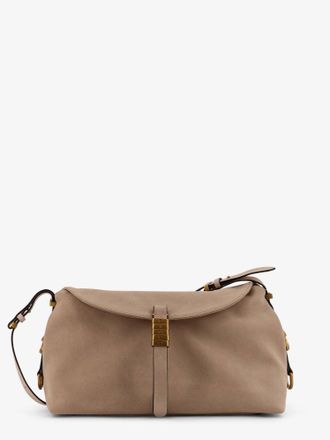 Pinko Suede crossbody bag with metal detail with engraved logo - PINKO - gender_Woman