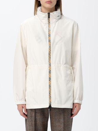 Burberry Veste coupe-vent courte en nylon avec capuche amovible