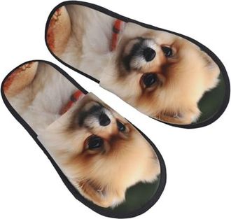 Generic Slippers Chien Pom&eacute;ranien Portative Pantoufles En Coton Lavables Chaussons DInt&eacute;rieur Pour Spa Camping Invit&eacute; L