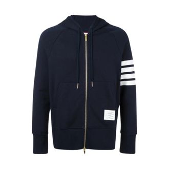 Thom Browne 4-Bar Jersey-Rei&szlig;verschluss-Hoodie Dunkelblau - - Sweatshirts & Hoodies - Herren - Blau - M