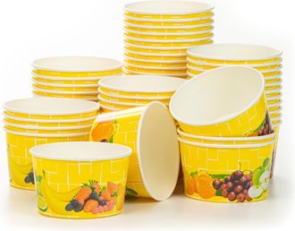 Octopus 50x Eisbecher, Eis- Pappbecher, Früchtebecher mit 260 ml Füllvolumen