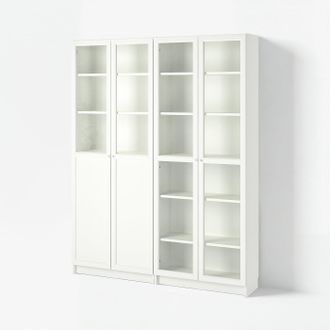 IKEA BILLY / OXBERG B&uuml;cherregal mit Paneel-/Vitrt&uuml;ren