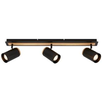 Briloner Plafonnier orientable, douille GU10, max. 9W, plafonnier, spot de plafond, luminaire, lustre salon, lumi&egrave;re plafond, lustre chambre, 70 cm, noir-bois