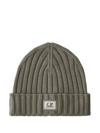 C.P. Company bonnet en maille côtelée - Gris