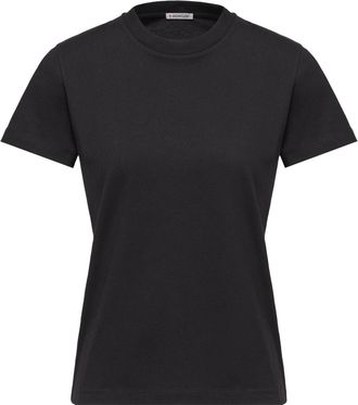 Moncler Moncler Embroidered Logo Cotton T-shirt, Women, Black, Size: Xl