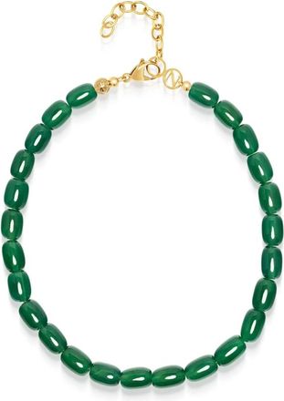 Nialaya Femme, Accessoires, Jaune, Taille: 3Xs/2Xs Collier de perles en agate verte