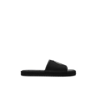Dolce & Gabbana Homme, Chaussures, Noir, Taille: 46 EU Logo Slides