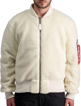 Alpha Industries MA-1 Teddy Bomberjacke für Herren Off White