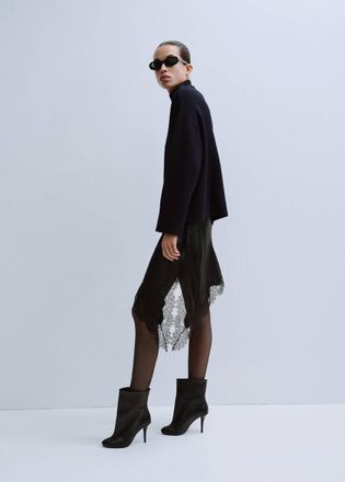 Mango Pullover mit Perkins-Kragen und Kn&ouml;pfen dunkles marineblau - Damen - XS - MANGO