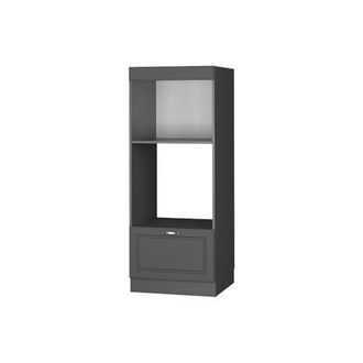Vicco Armoire Micro-Ondes Fame-Line, Anthrazit-Gold Landhaus, 60cm Ouvert
