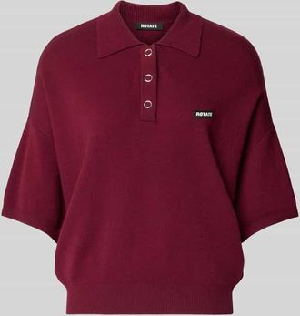 Rotate Cropped Boxy Fit Strick-Poloshirt