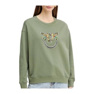 Pinko Pinko, Femme, Sweatshirts et sweats &agrave; capuche, Vert, Taille: 40 FR Nelly Maglia