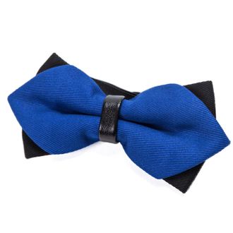 DonDon spitze Herren Fliege Schleife im Retro Look mit Haken gebunden vorgebunden und l&auml;ngenverstellbar blau