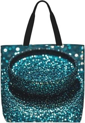 Generic Paillettes Turquoise Sac Cabas D&eacute;contract&eacute; Sacs De Courses Pliable Sac Courses Pour Gym Quotidienne Voyage