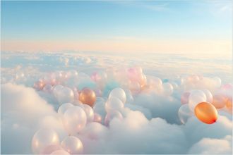 Wallario K&uuml;chenr&uuml;ckwand aus Glas 90 x 60 cm, Motiv: Schwebende Tr&auml;ume | Spritzschutz abwischbar & pflegeleicht